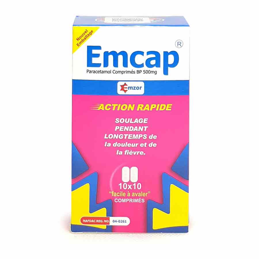Emcap (Paracetamol 500mg) Caplets X10 | EHA Clinics